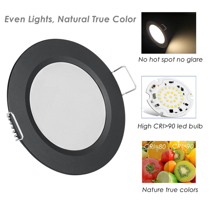 6 x DC 12V Recessed LED Ceiling Lights, Caravan Campervan Downlights 2 ...